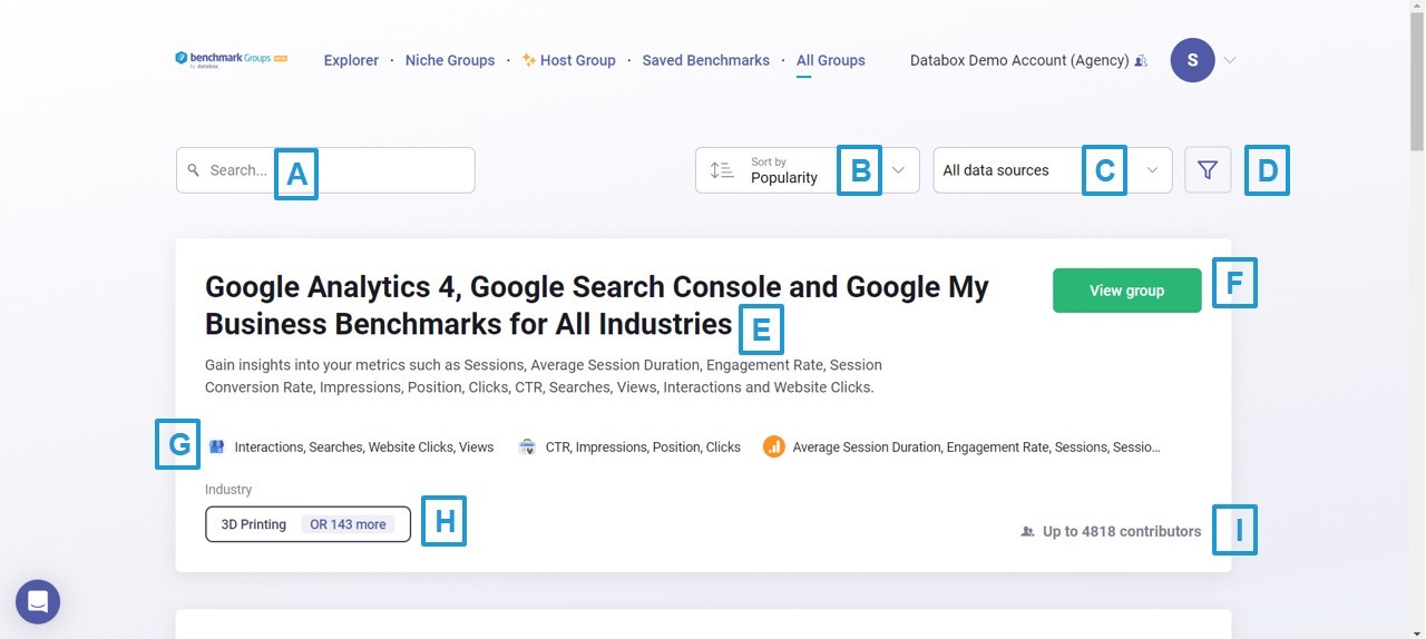 Overview: Benchmark Groups